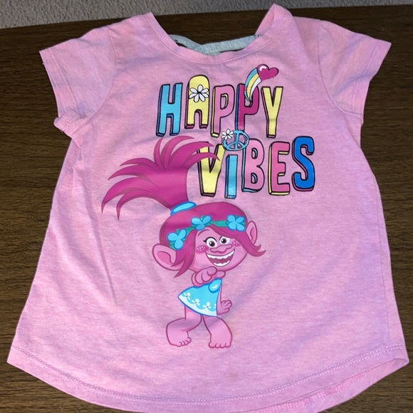 Dreamworks | Shirts & Tops | Dreamworks Trolls Happy Vibes Pink Shirt ...